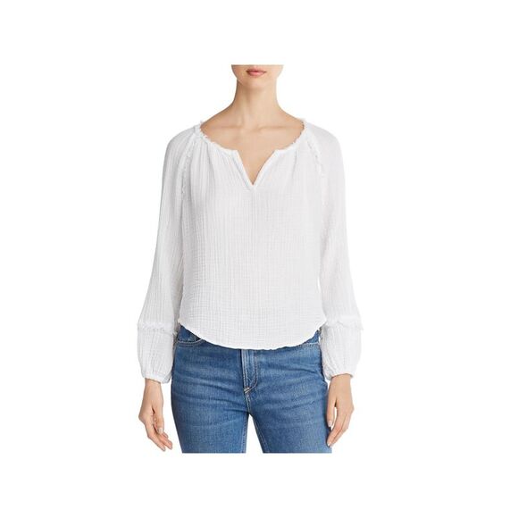 Red Haute | Tops | Red Haute Womens White Long Sleeve Split Wear To ...